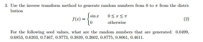 Solved Use the inverse transform method to generate random | Chegg.com