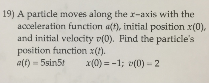 Solved A particle moves along the x- axis with the | Chegg.com