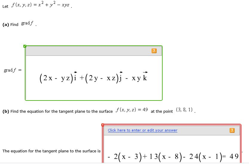 Solved Let Fx Y Z X2 Y2 Xyz Afind Grad F B