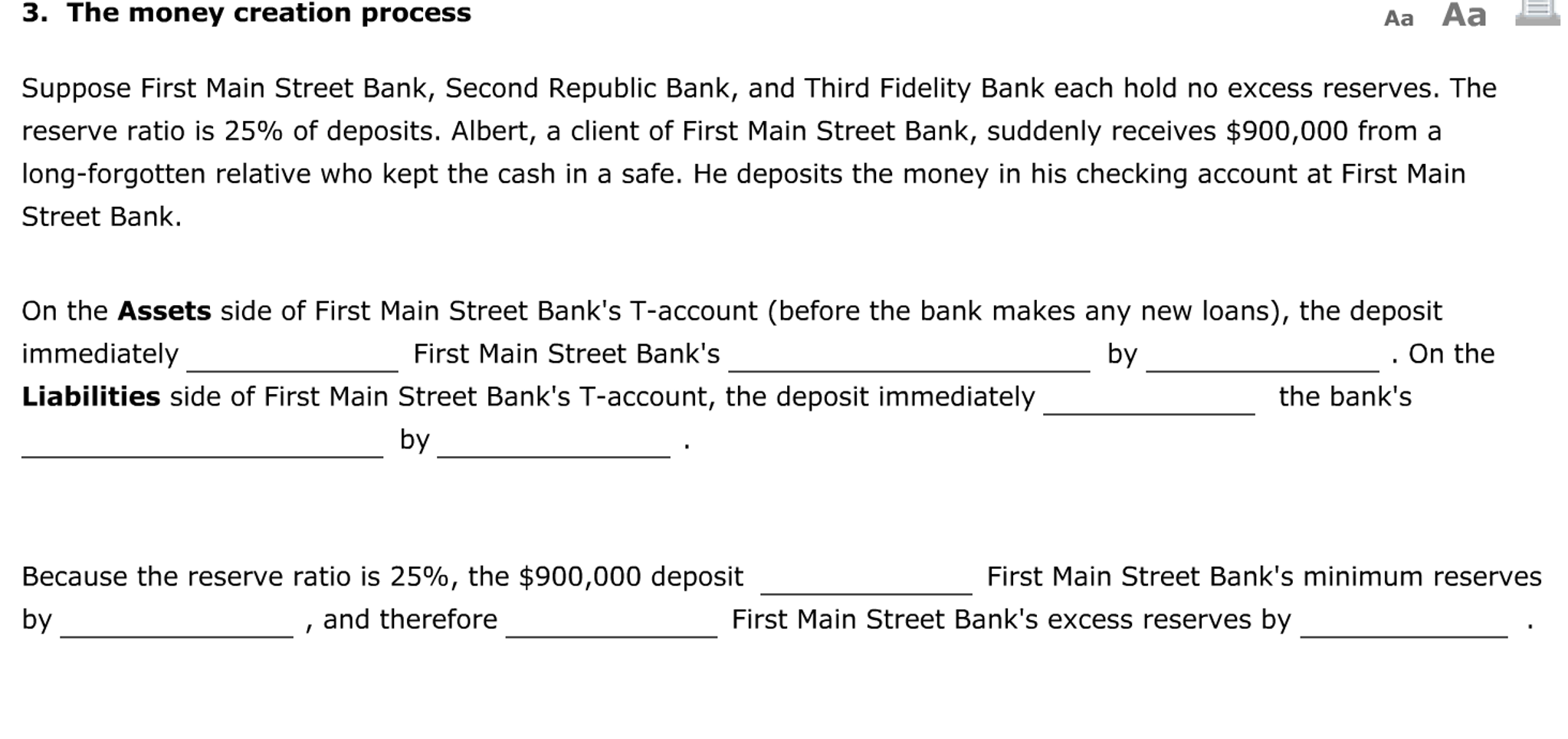 Solved The money creation process | Chegg.com