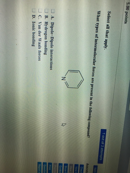 Solved Select all that applyWhat types of intermolecular | Chegg.com