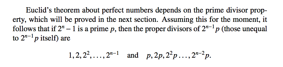 Solved Euclid's theorem about perfect numbers depends on the | Chegg.com