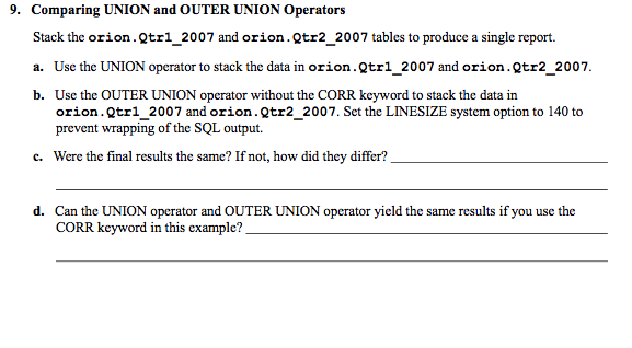 3. Using the EXCEPT Operator to Count Rows Create a | Chegg.com