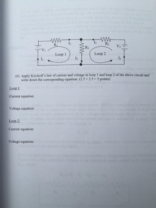 Solved (6) Apply Kirchoff's law of current and voltage in | Chegg.com