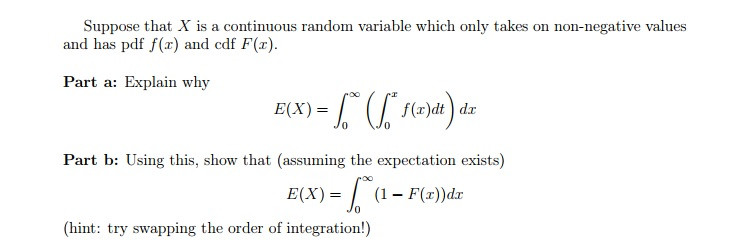 Solved Suppose That X Is A Continuous Random Variable Which 1264
