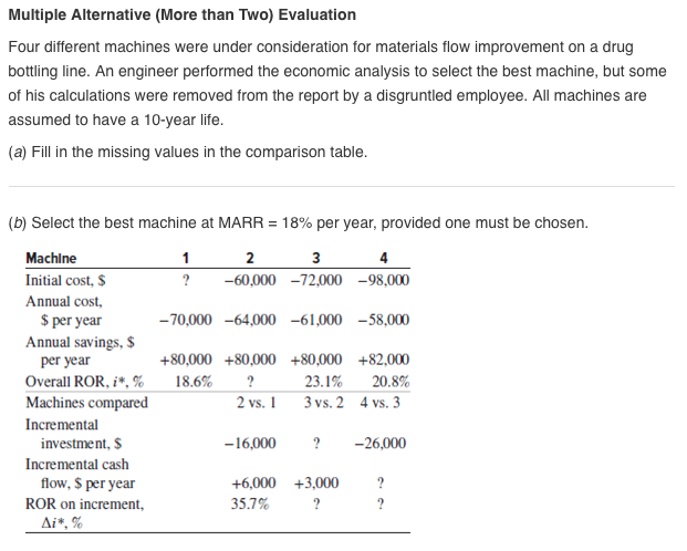 Solved Multiple Alternative (More than Two) Evaluation Four | Chegg.com