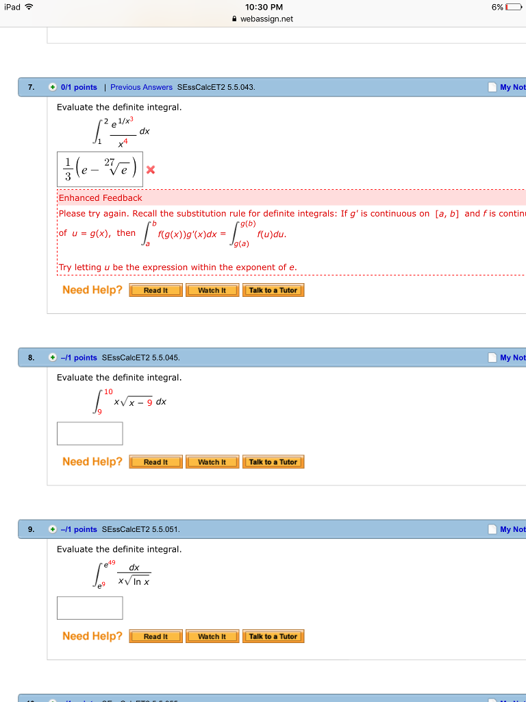 Solved Evaluate The Definite Integral Integral 2 1 Chegg