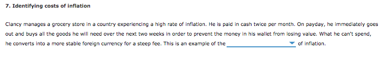Solved 7. Identifying costs of inflation Clancy manages a | Chegg.com