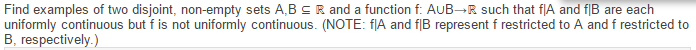 Solved Find examples of two disjoint, non-empty sets A, B R | Chegg.com