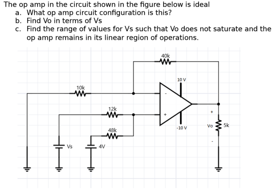 Solved The op amp in the circuit shown in the figure below | Chegg.com