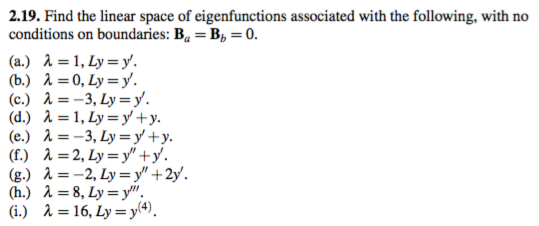 Solved For the operators L and eigenvalues lambda from (a-i) | Chegg.com
