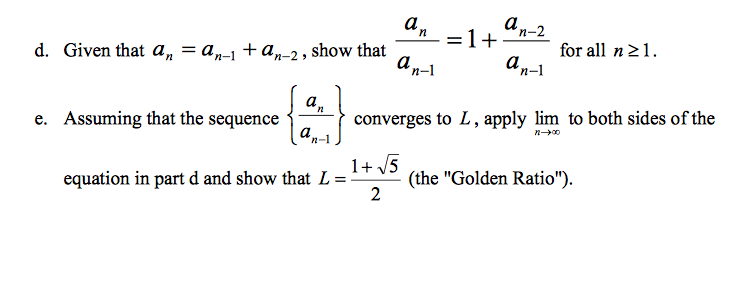 Solved Jan for all n 21. d. Given that an an 1 an 2, show | Chegg.com