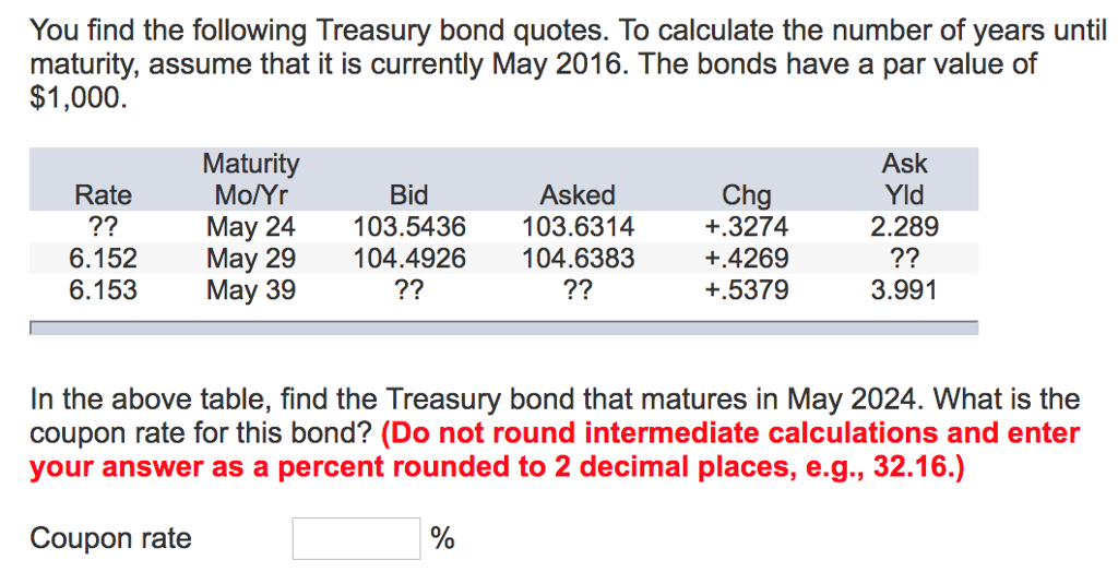 Solved You find the following Treasury bond quotes. To | Chegg.com