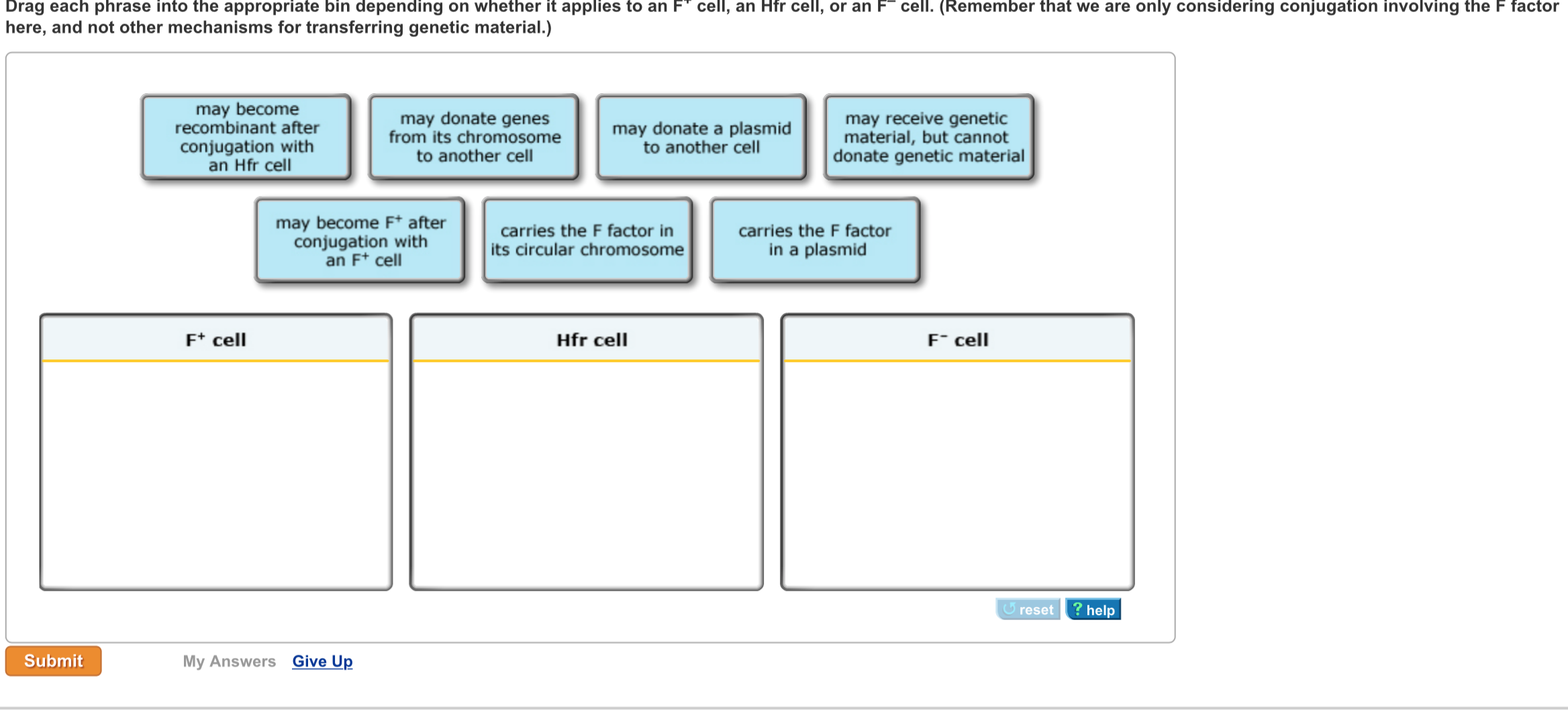 Solved Drag each phrase into the appropriate bin depending | Chegg.com