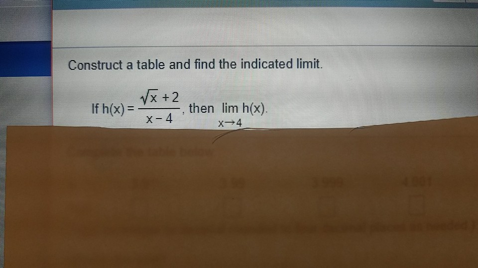 Solved Construct a table and find the indicated limit. Fi(X | Chegg.com