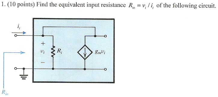 Solved Find the equivalent input resistance Rin = vi, /ii, | Chegg.com