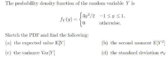 Solved The probability density function of the random | Chegg.com