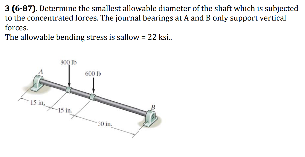 Solved 3 6 87 Determine The Smallest Allowable Diameter
