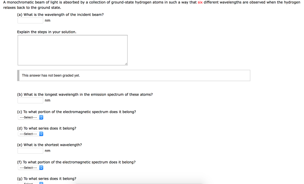 Solved A monochromatic beam of light is absorbed by a | Chegg.com