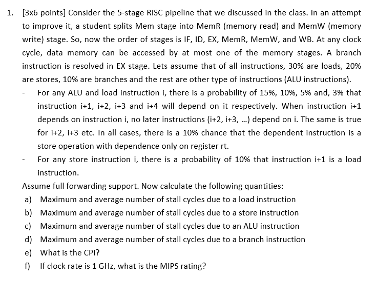 Solved Consider the 5-stage RISC pipeline that we discussed | Chegg.com