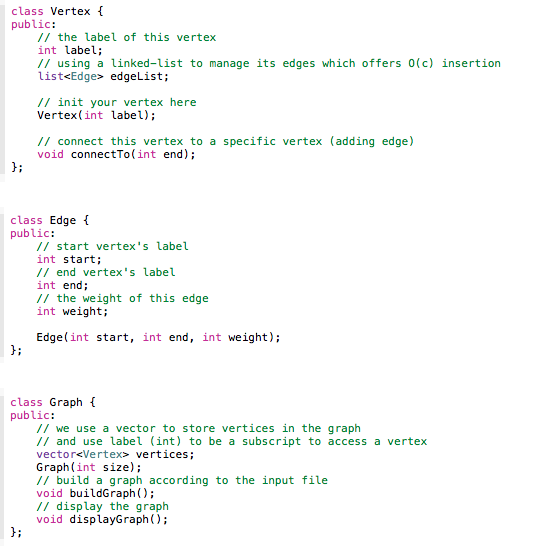 Can someone implement a c++ graph using the adjacency | Chegg.com