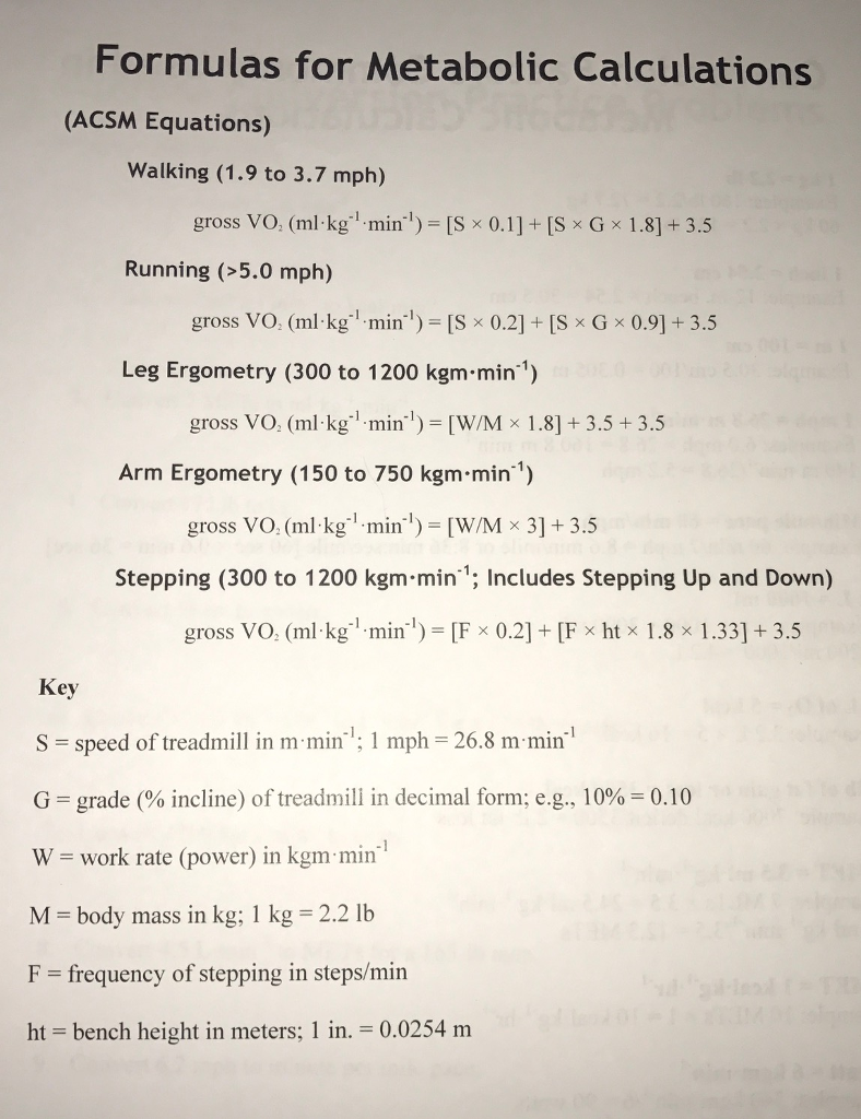 Solved Metabolic Equations! EASY! Use the first two | Chegg.com