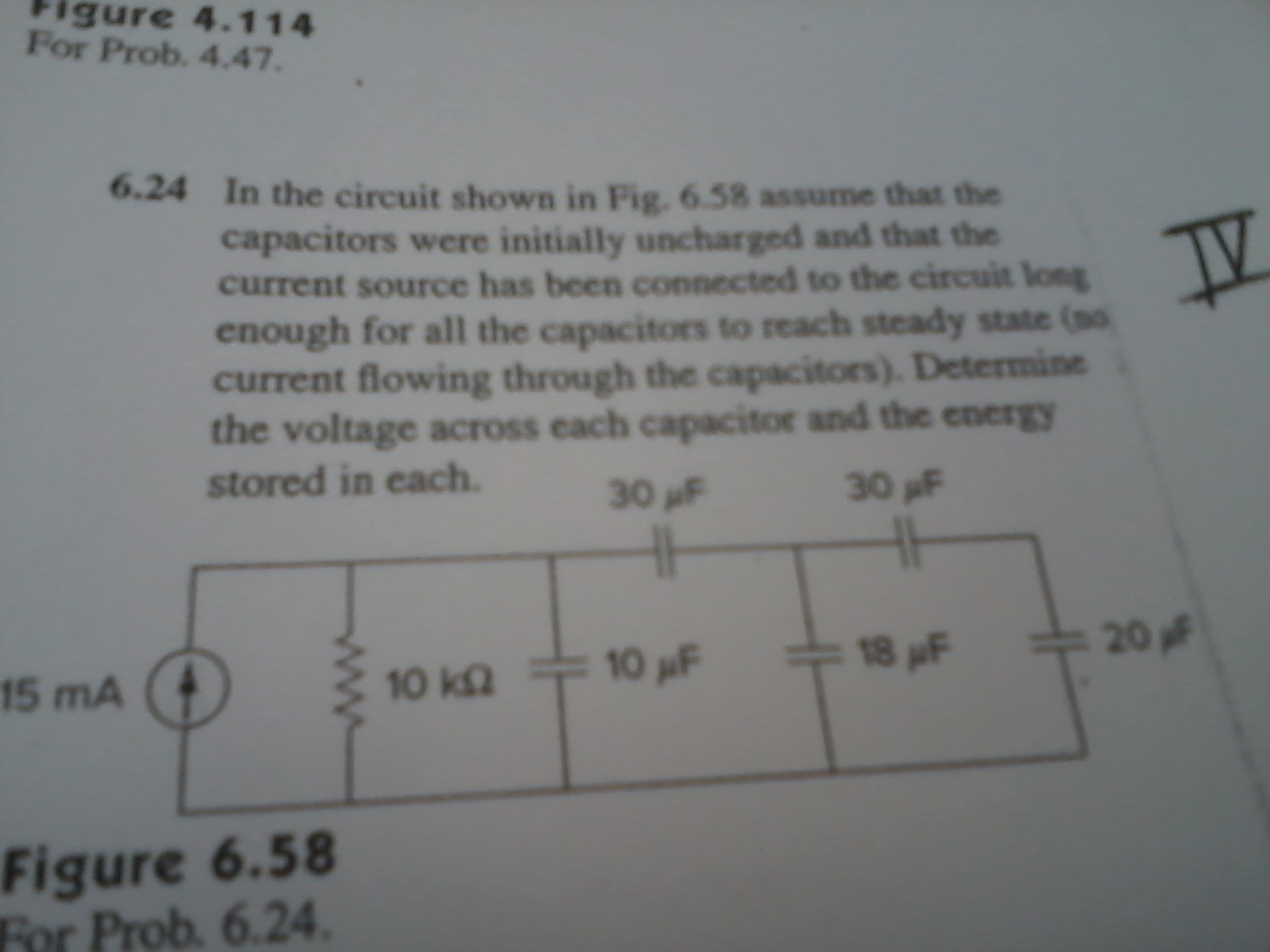 Solved determine the voltage across each capacitor and the | Chegg.com