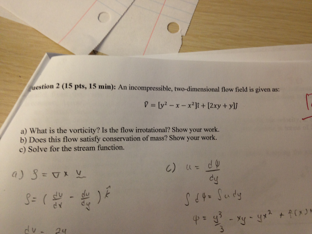 Solved An incompressible, two-dimensional flow field is | Chegg.com