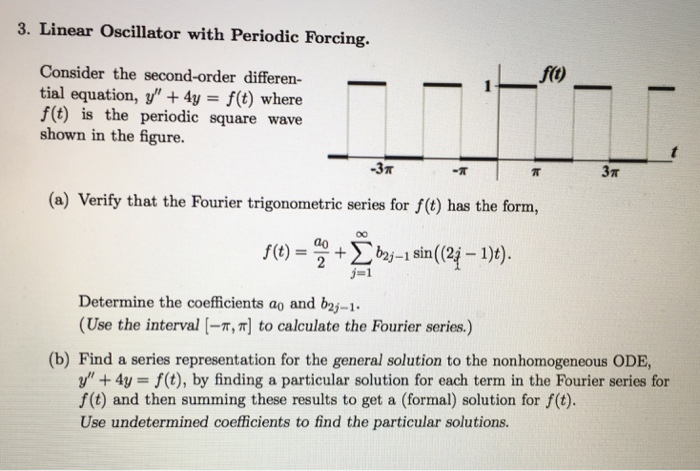 Solved Linear Oscillator with Periodic Forcing. Consider | Chegg.com