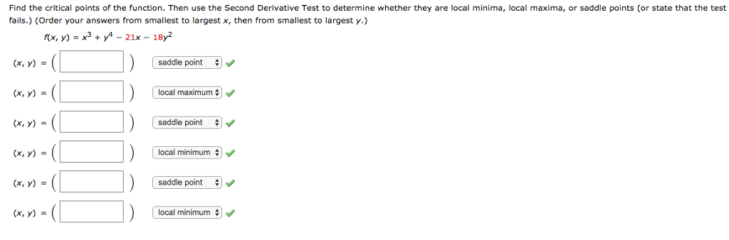 Solved Find the critical points of the function. Then use | Chegg.com