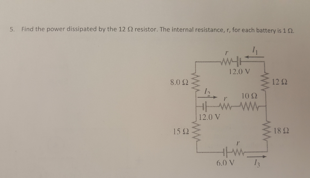 Solved 5. Find the power dissipated by the 12 Ω resistor. | Chegg.com