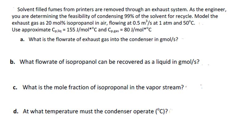 Solved Solvent filled fumes from printers are removed | Chegg.com