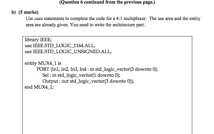Solved (Question 6 continued from the previous page.) b) (5 | Chegg.com