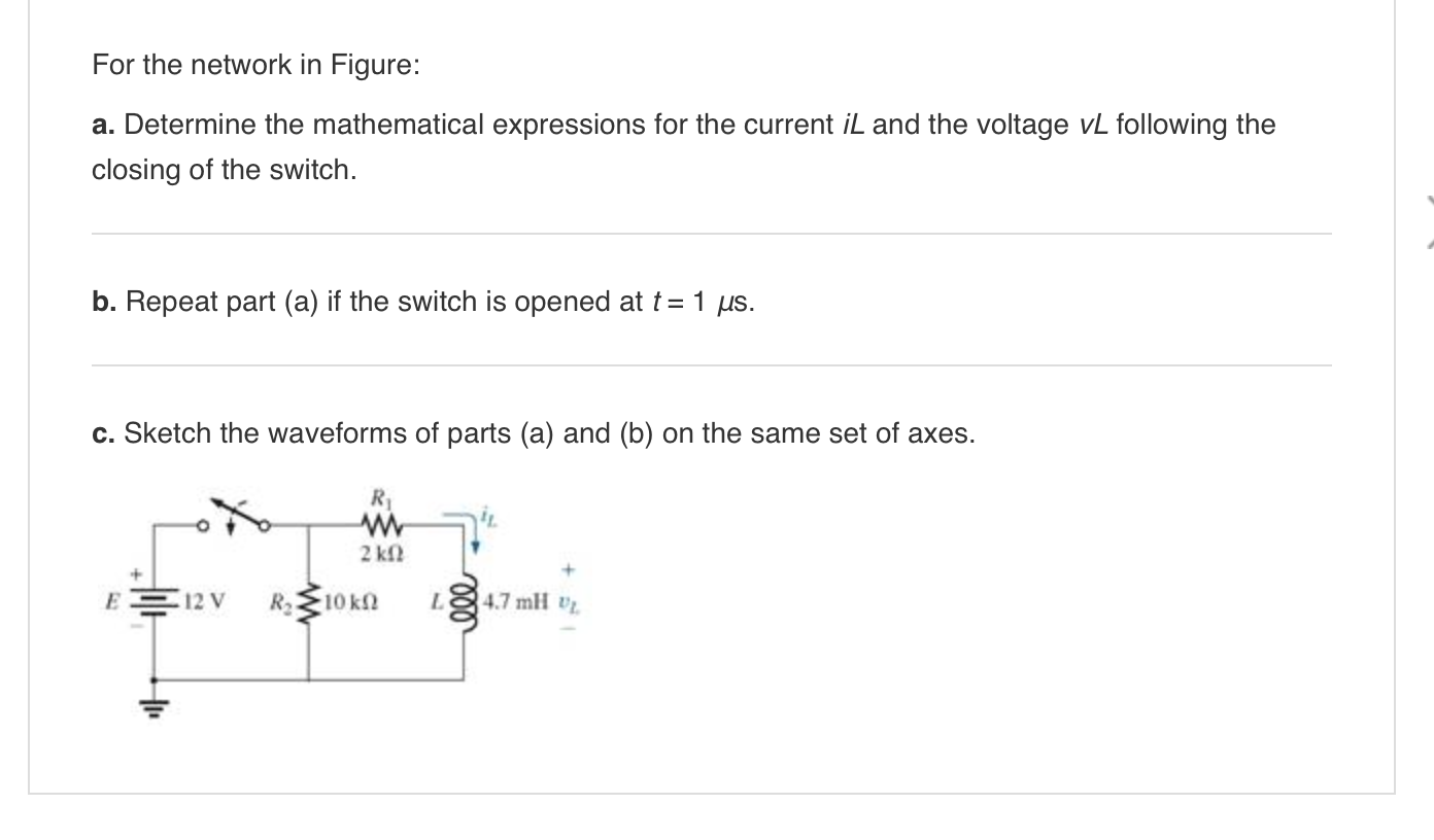 Solved For the network in Figure: Determine the | Chegg.com