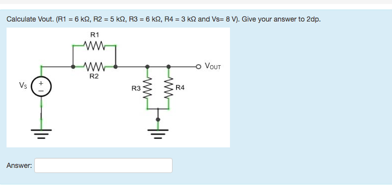 Solved Calculate Vout. (R1 = 6 k Ohm, R2 = 5 k Ohm, R3 = 6 k | Chegg.com