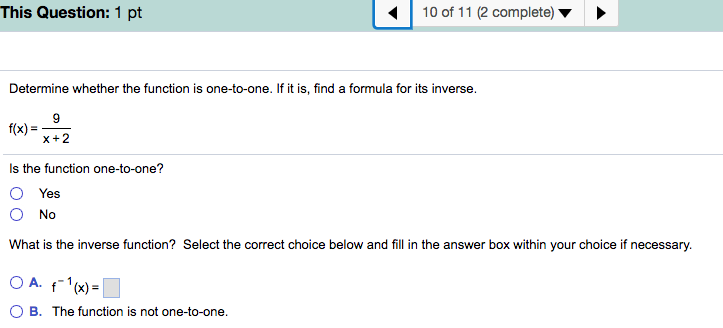 Solved Determine Whether The Function Is One To One If It
