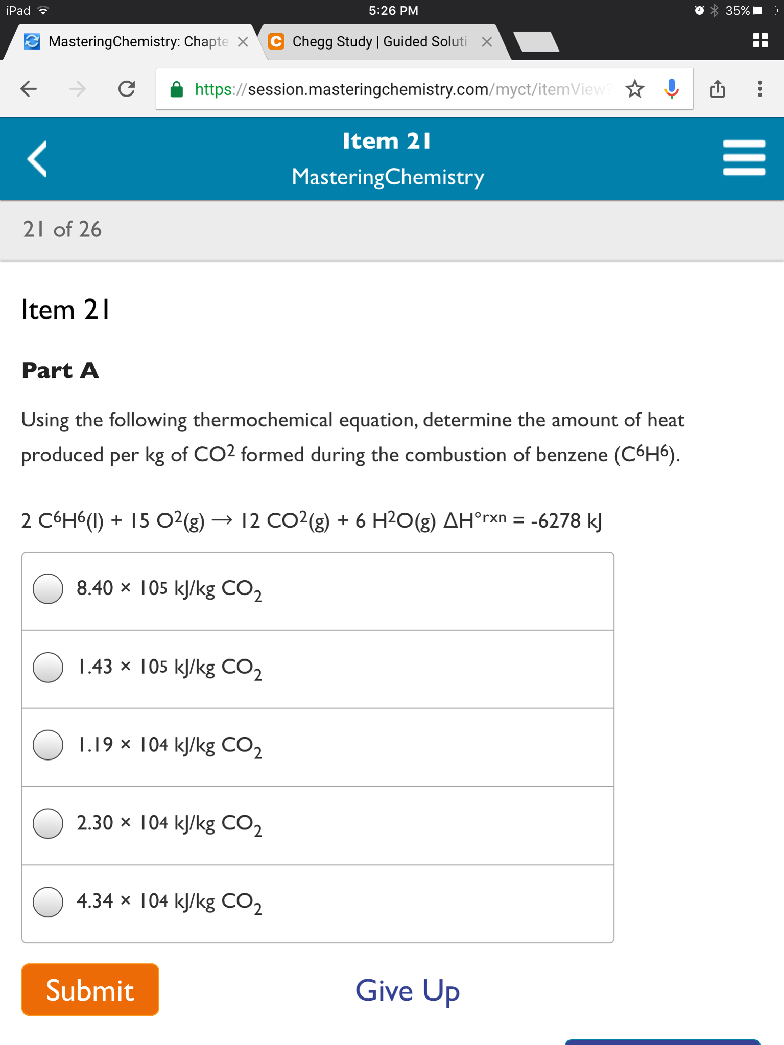 Solved Using the following thermochemical equation, | Chegg.com