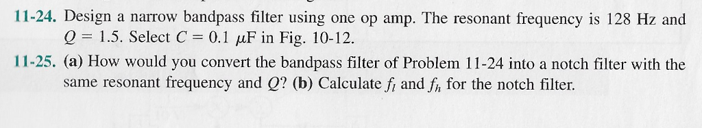 Solved How would you convert the bandpass filter of problem | Chegg.com