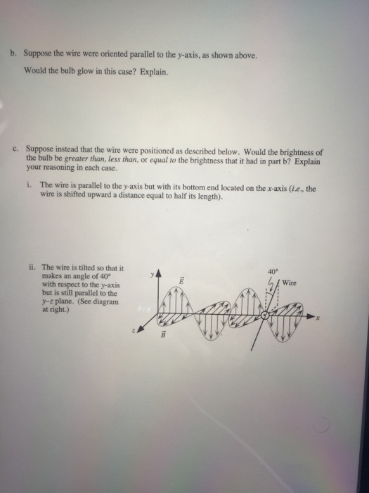 Solved Suppose the wire were oriented parallel to the | Chegg.com