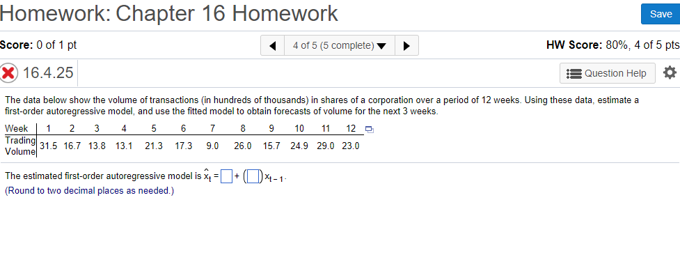 Solved Homework: Chapter 16 Homework Save Score: 0 of 1 pt 4 | Chegg.com