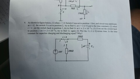 Solved As shown in figure below, (1) when t
