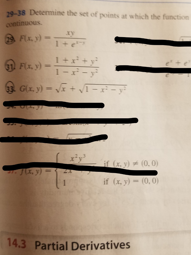 Solved 29-38 Determine the set of points at which the | Chegg.com
