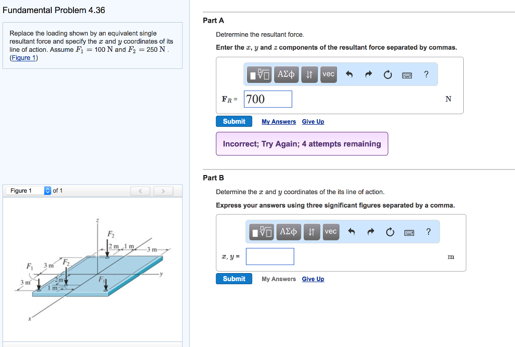 Solved Fundamental Problem 4.36 Part A Replace the loading | Chegg.com
