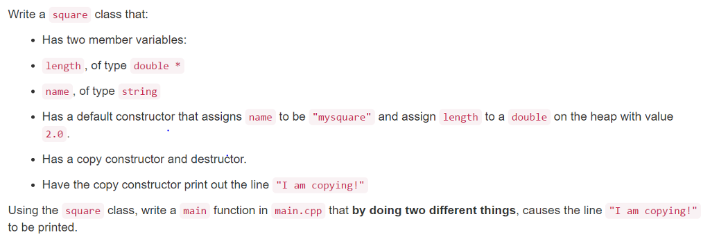 Solved Write a square class that: Has two member variables | Chegg.com