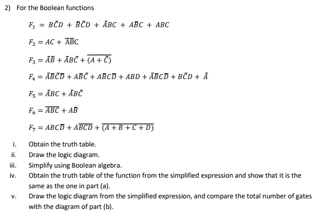 Solved 2 For The Boolean Functions F1 Bcd Bcd Abc 