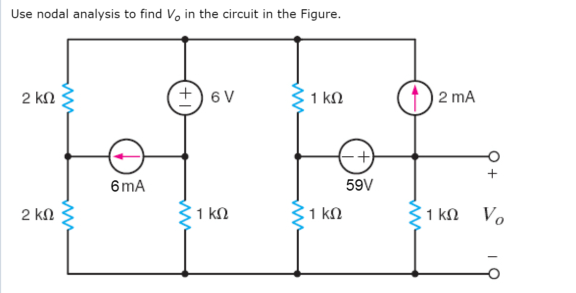 Solved Use nodal analysis to find V0 in the circuit in the | Chegg.com