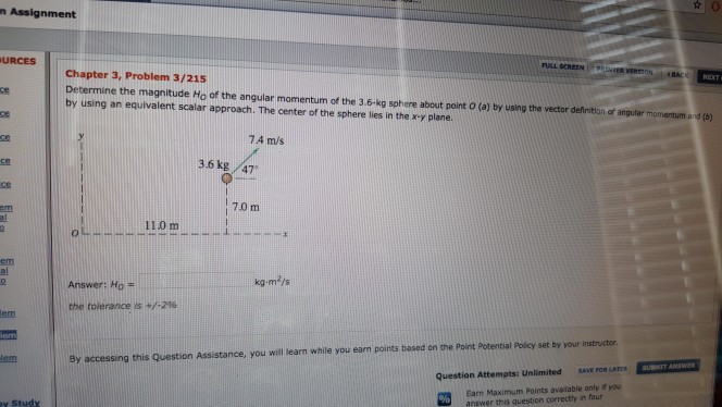Solved Determine The Magnitude H O Of The Angular Momentum