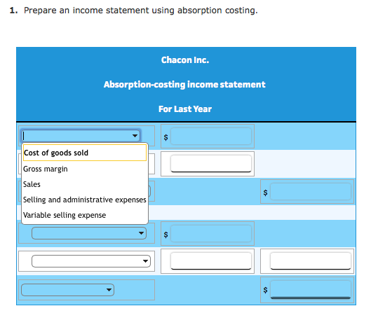 Solved Income Statements under Absorption and Variable | Chegg.com