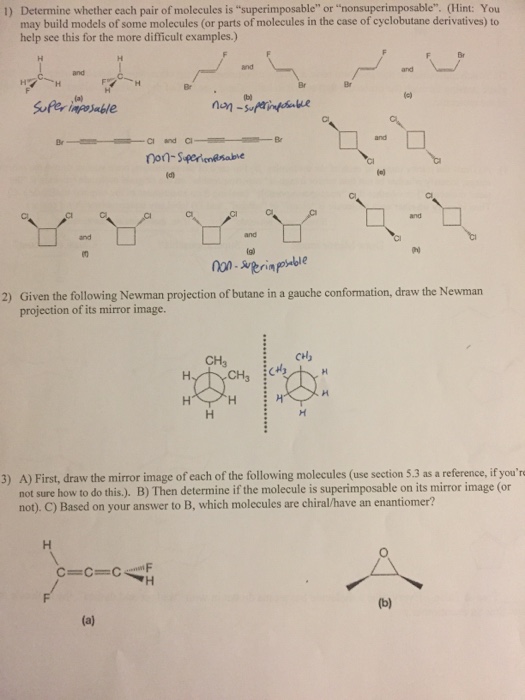 Solved 1) Determine whether each pair of molecules is | Chegg.com