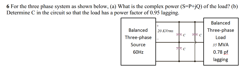 Solved 6 For the three phase system as shown below, (a) What | Chegg.com